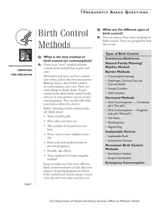 Birth control-methods (1) | PDF | Pregnancy | Reproductive Health