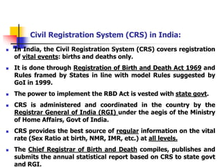 Necessity of Implementation of Registration of Birth and Death Act ...