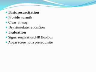 Birth asphyxia management | PPT