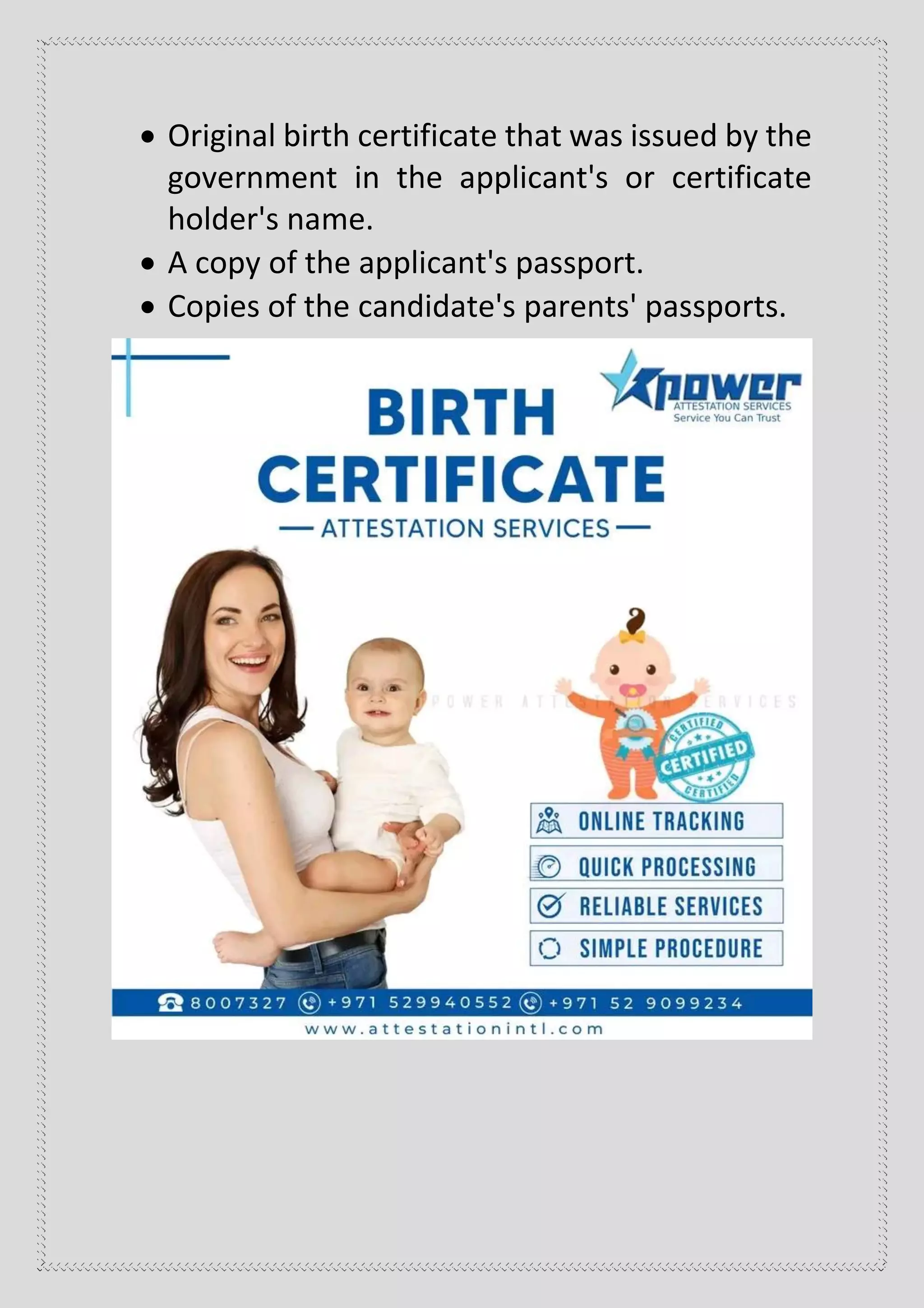 Birth certificate attestation | PDF