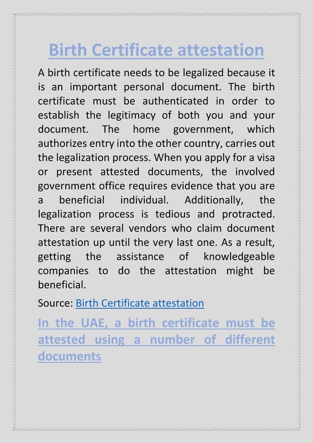 Birth certificate attestation | PDF