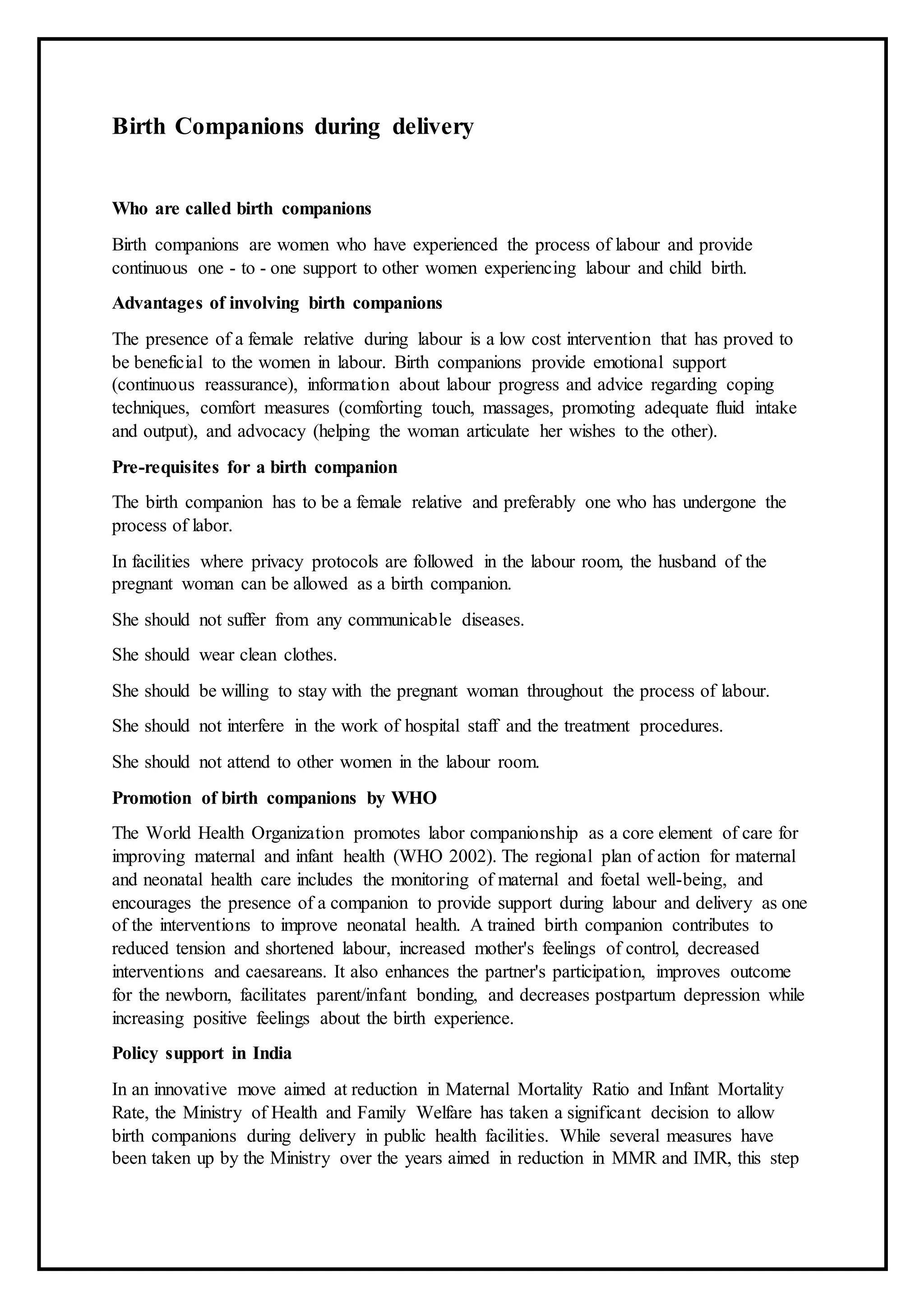 Birth compagin | DOCX