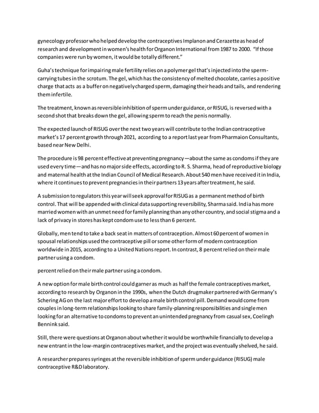 Birth control for men | DOCX