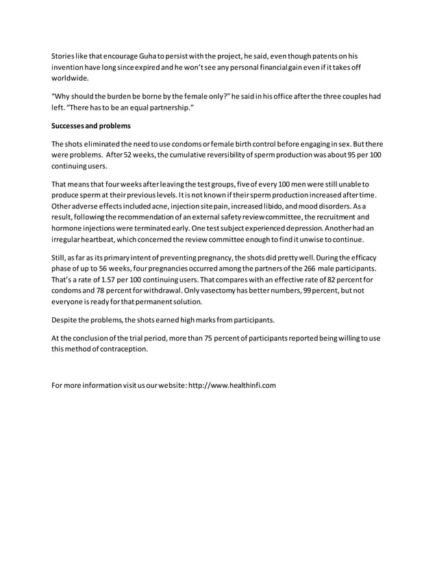 Birth control for men | DOCX
