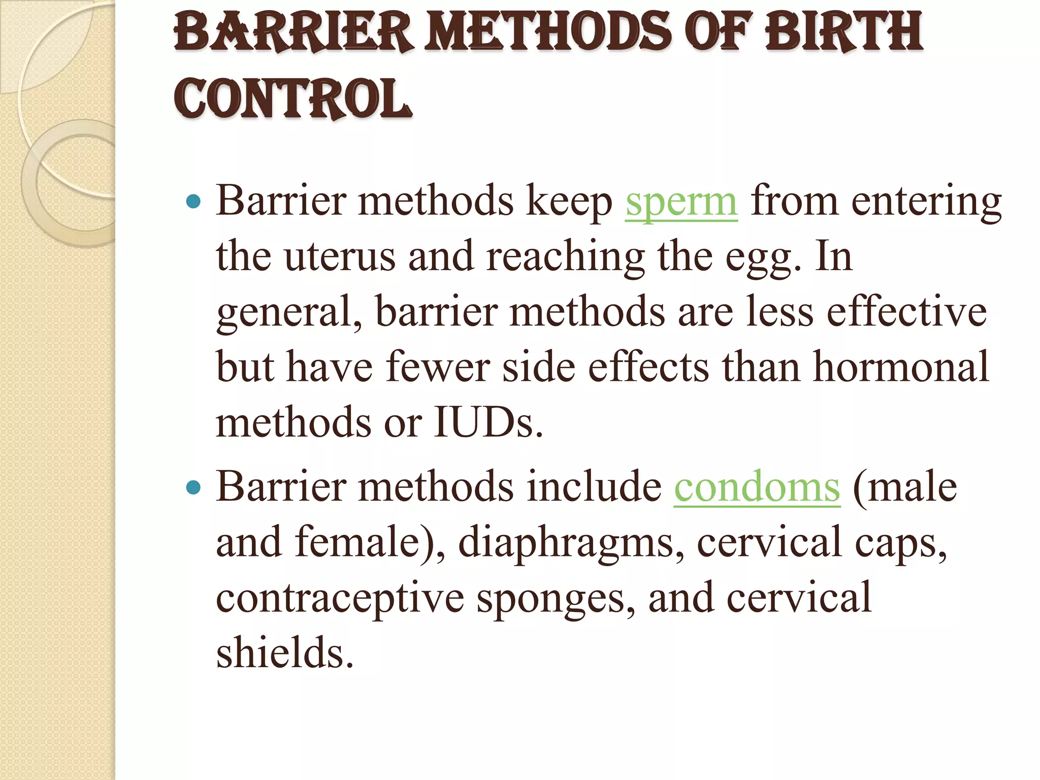 Birth control methods | PPTX