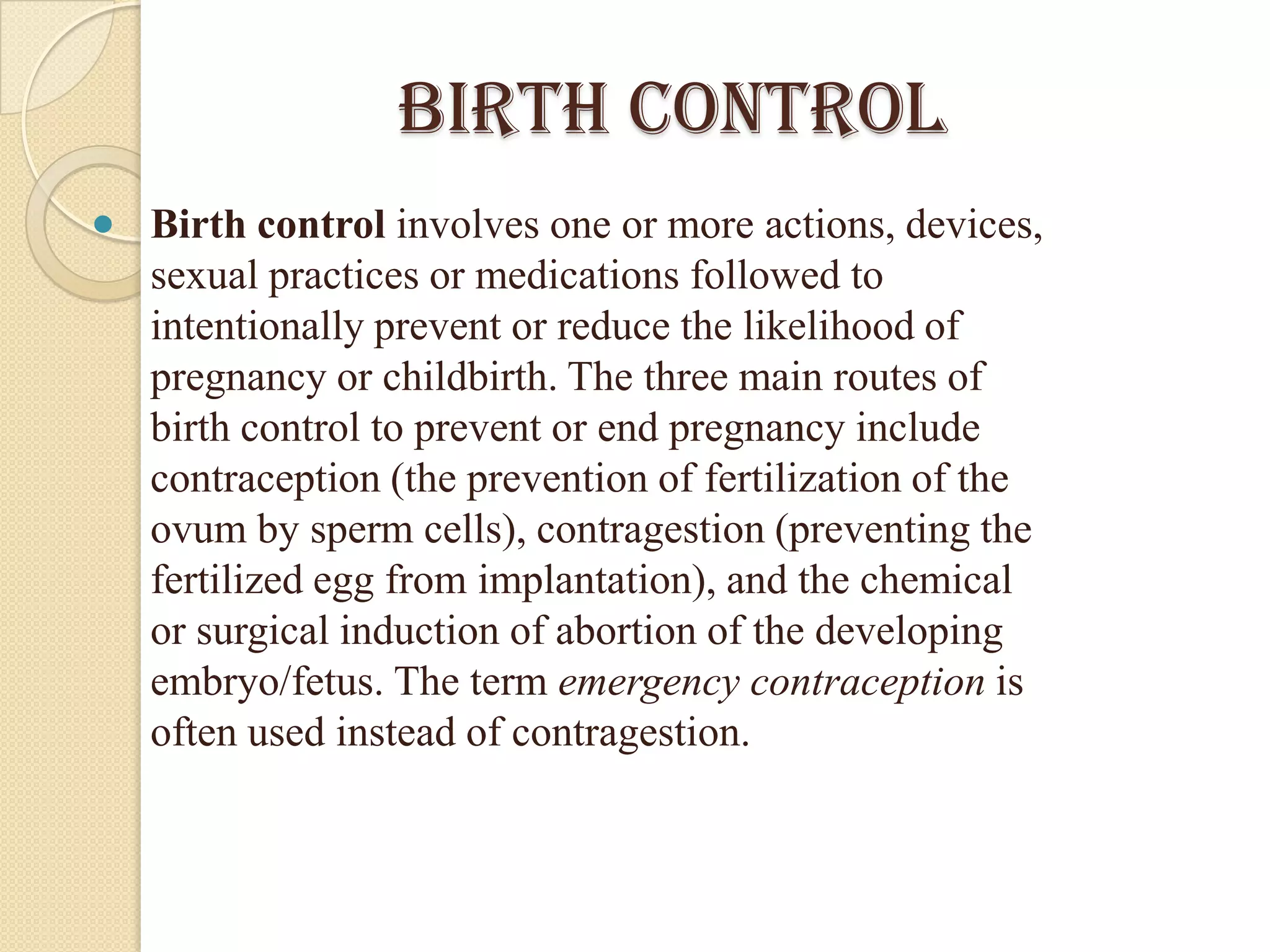 Birth control methods | PPTX