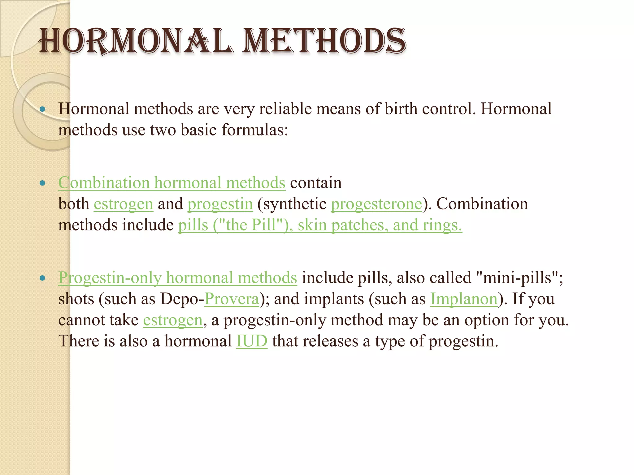 Birth control methods | PPTX