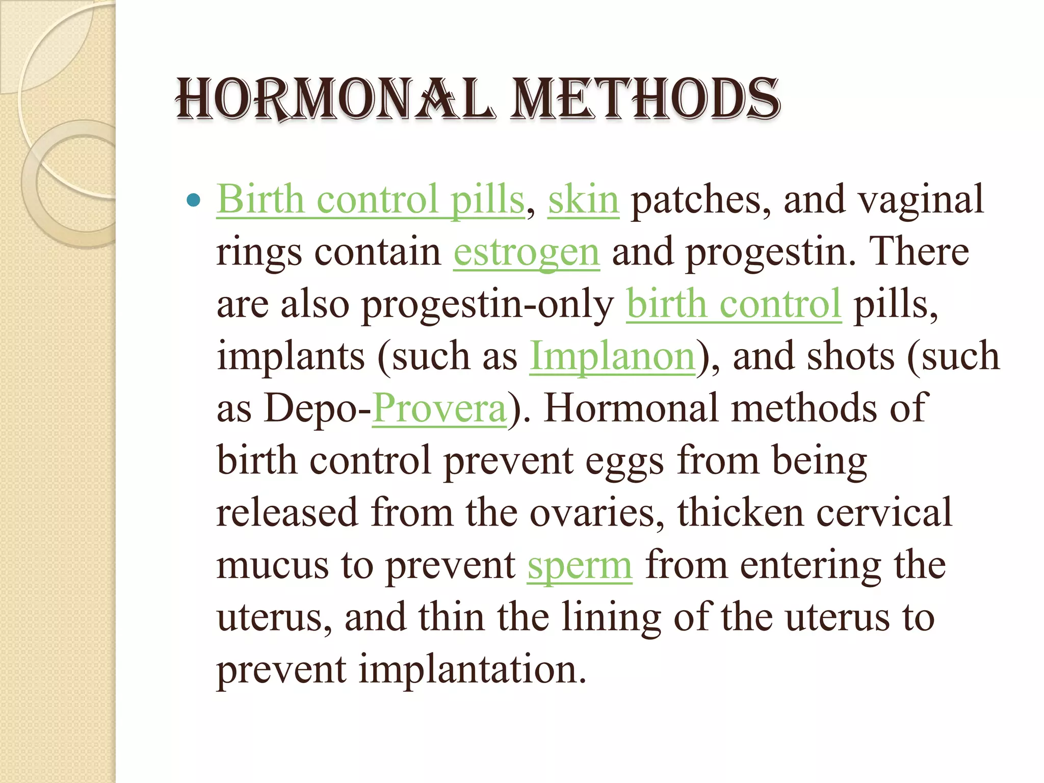 Birth control methods | PPTX