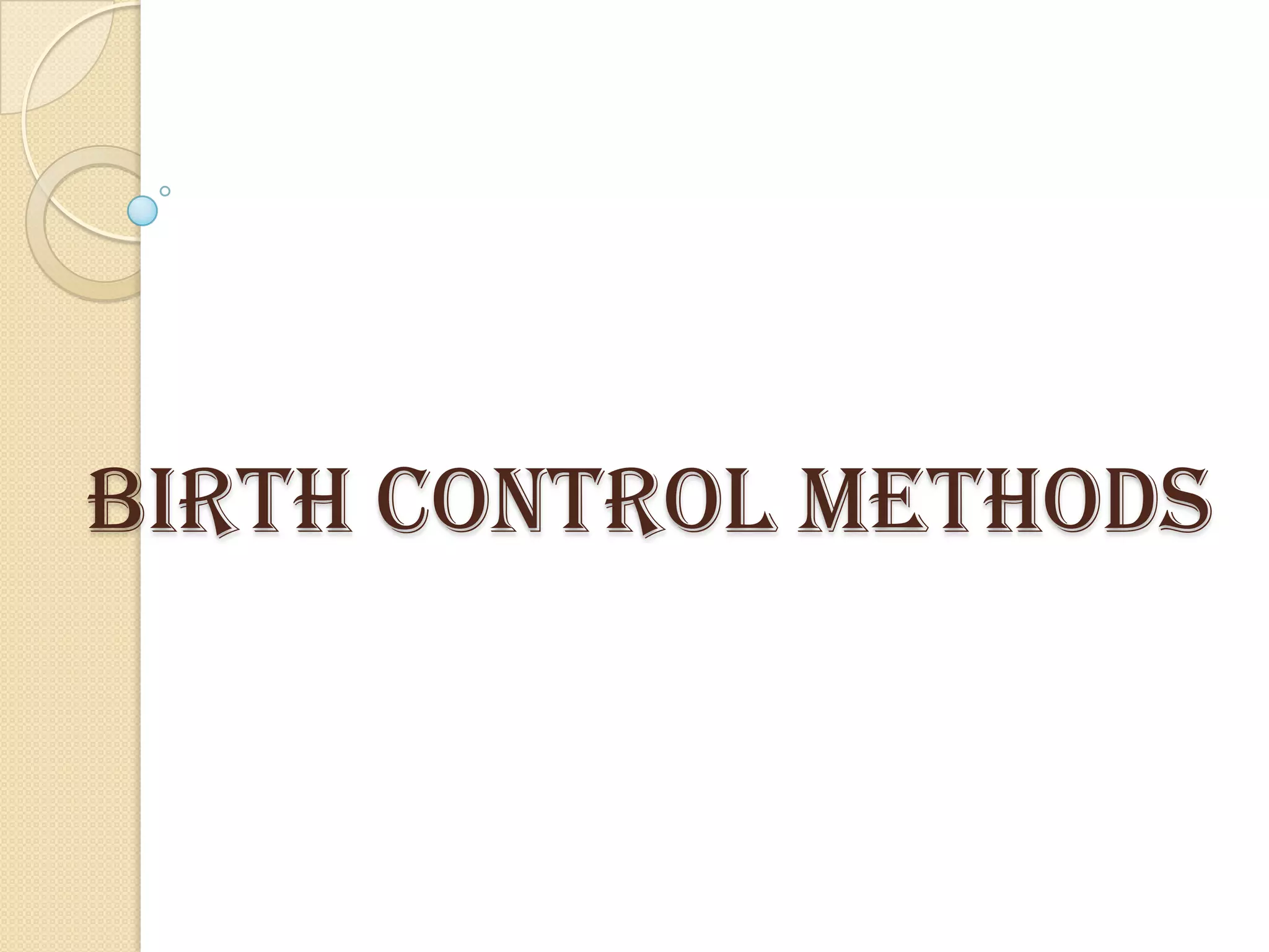 Birth control methods | PDF