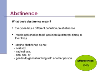 Abstinence 100% Birth Control