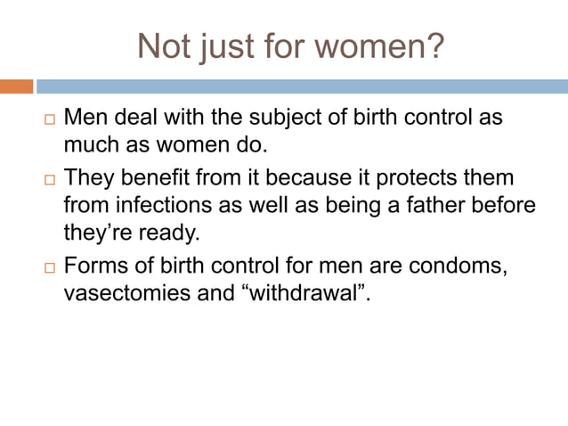 Birth control power point | PPTX | Birth Control | Reproductive Health