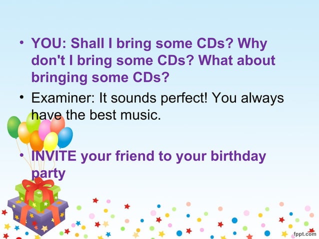ROLE PLAY: INVITATION TO GO TO A PARTY | PPT