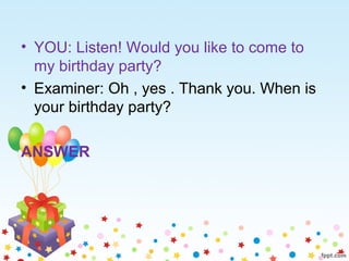 ROLE PLAY: INVITATION TO GO TO A PARTY | PPT