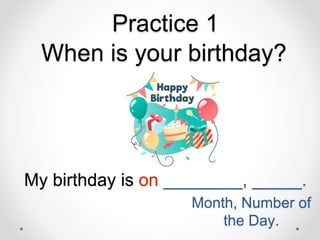 Birthday and Months of the year in English | PPTX
