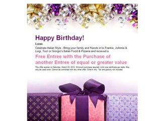 Birthday Emails Samples Analysis Silverpop | PPT