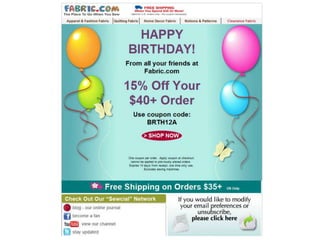 Birthday Emails Samples Analysis Silverpop | PPT