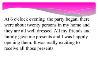 Narrative Story about birthday event | PPTX