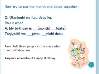 Expressing Birthdays in Japanese - Vocabulary and Grammar | PPT