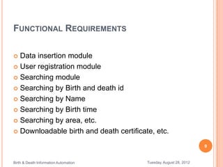 Birth & death information automation | PPTX