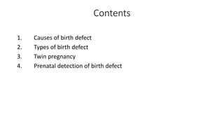 Birth defects and prenatal diagnosis | PPTX