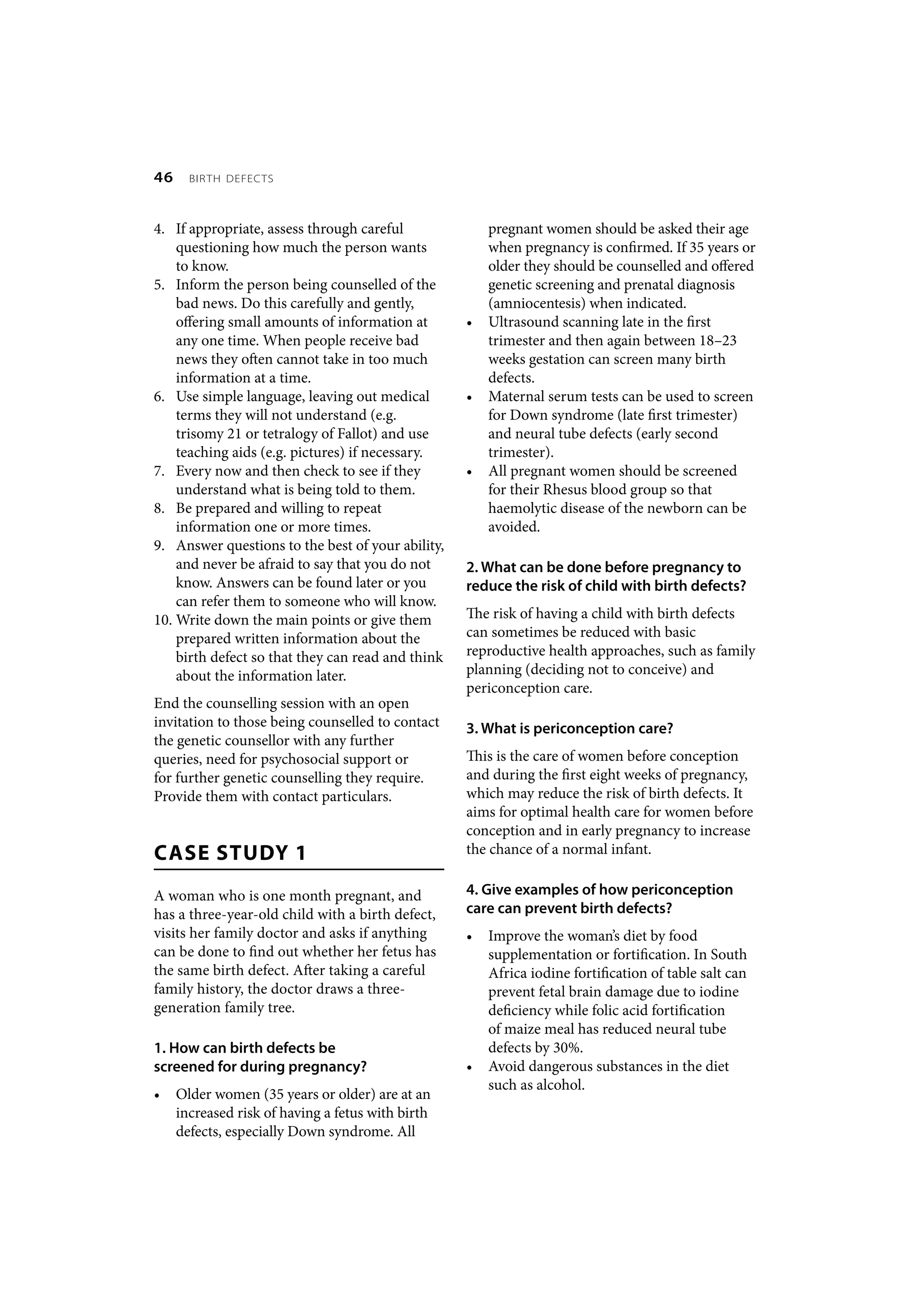 Birth Defects: Care, preventing and counselling | PDF