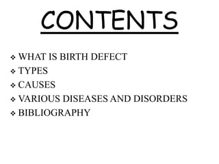 Birth defects | PPTX