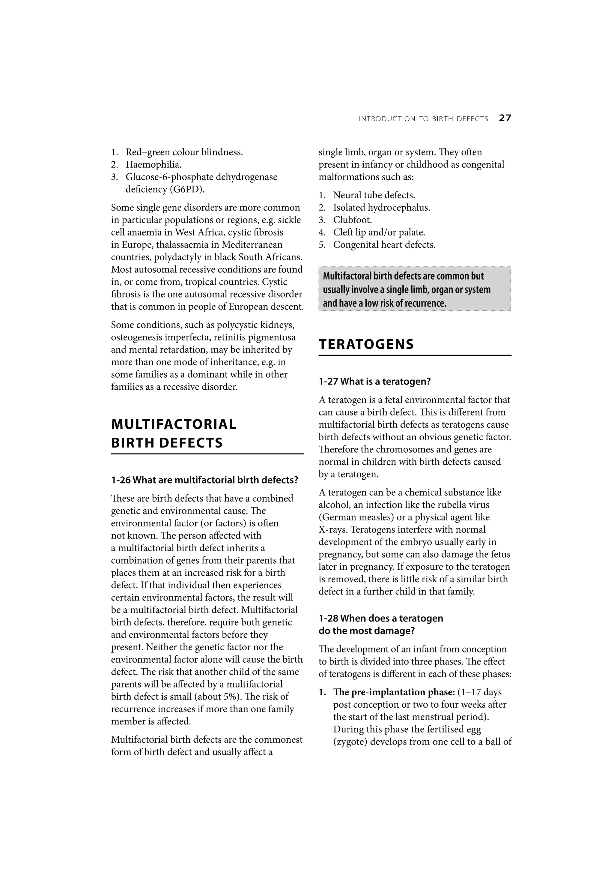 Birth Defects: Introduction to birth defects | PDF