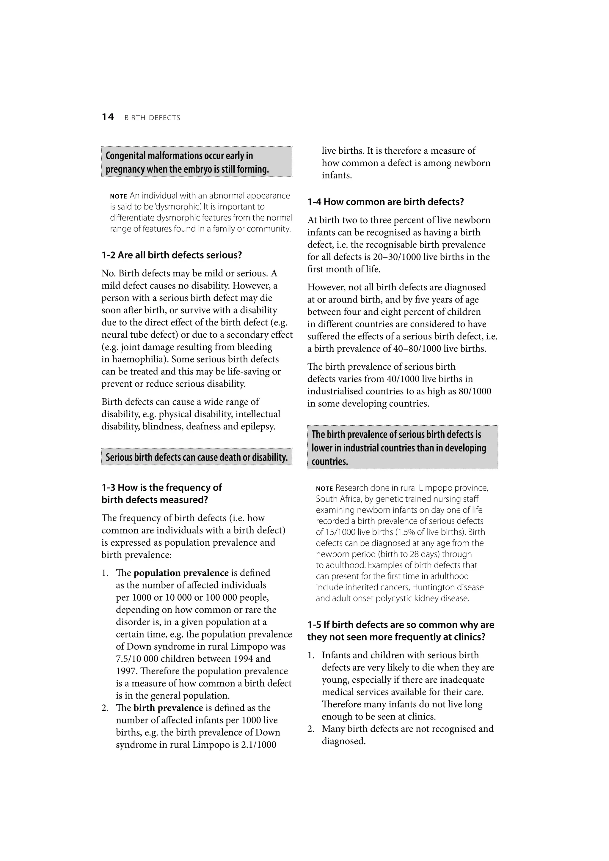 Birth Defects: Introduction to birth defects | PDF