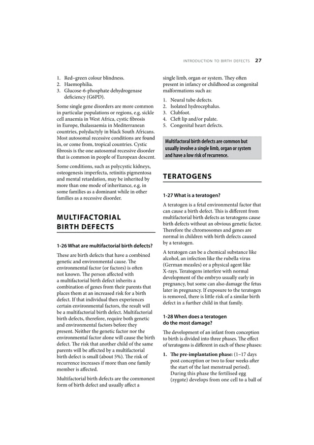 Birth Defects: Introduction to birth defects | PDF
