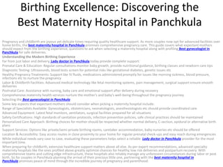 Birthing Excellence Discovering the Best Maternity Hospital in Panchkula.pptx