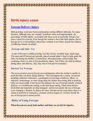 Birth injury cause | DOCX