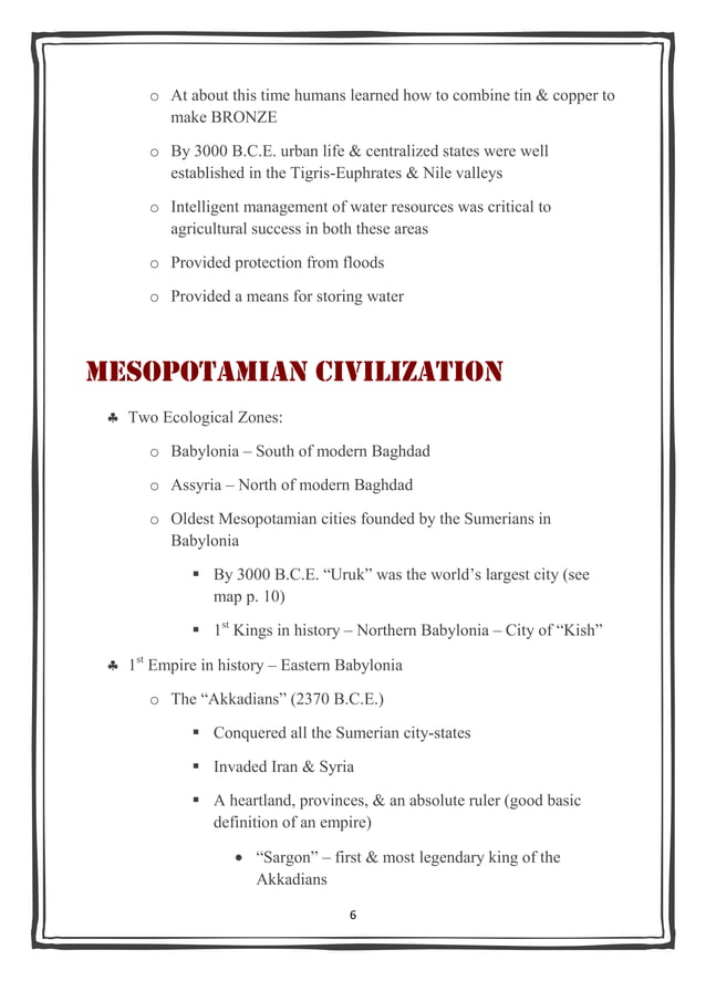 Birth of civilization | DOCX