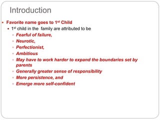 Birth order and personality | PPTX