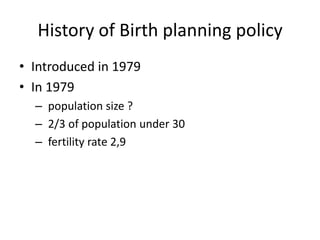 Birth planning policy in china | PPTX