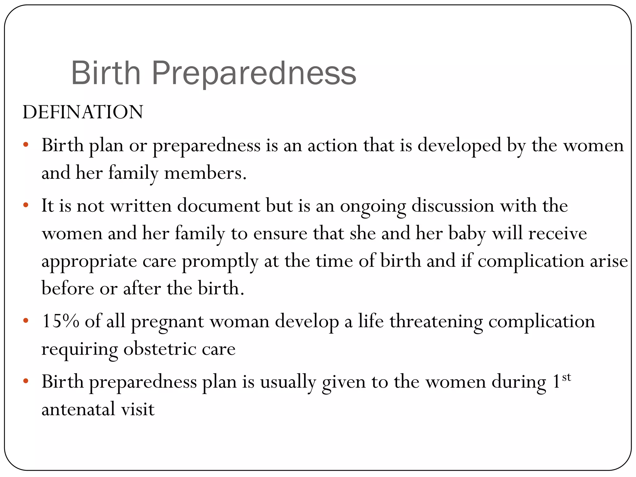 Birthpreparedness | PPTX