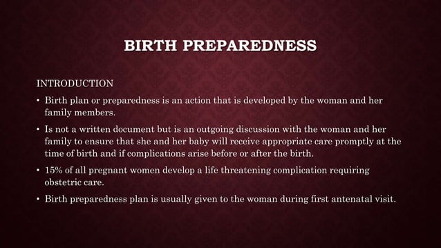 Birth preparedness.pptx | Pregnancy | Reproductive Health