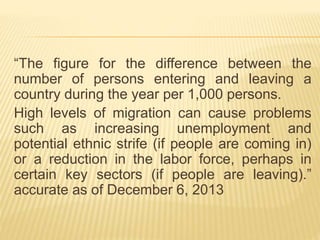 Birth rate, death rate, migration | PPTX