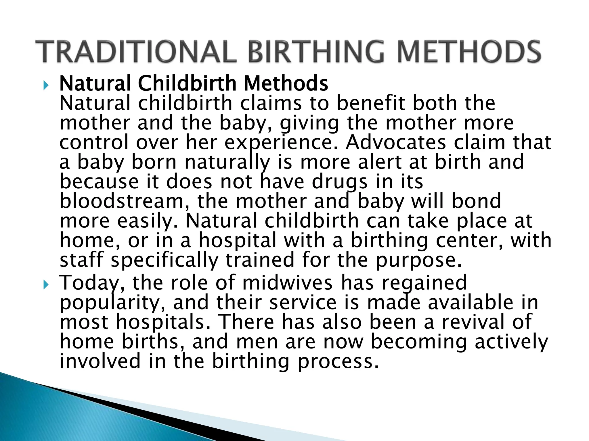 Choice of birth setting - obstetric and gynecological nursing | PPTX