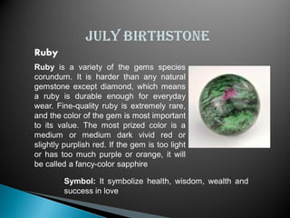 Birth stones and crystals | PPT