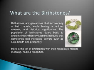 Birth stones and crystals | PDF