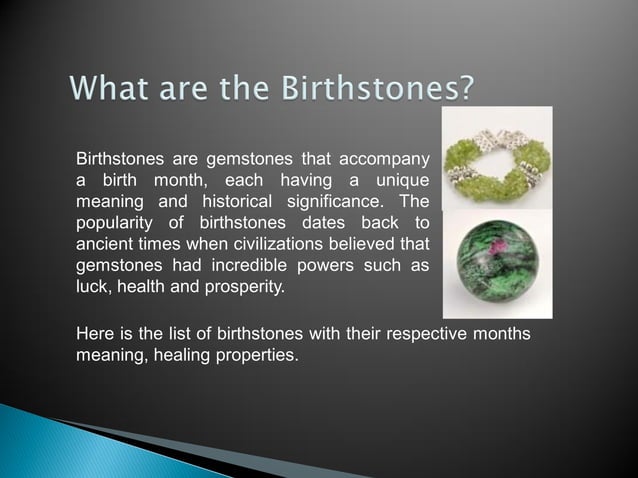 Birth stones and crystals | PPT