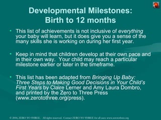 Birth to 12 months | PPT