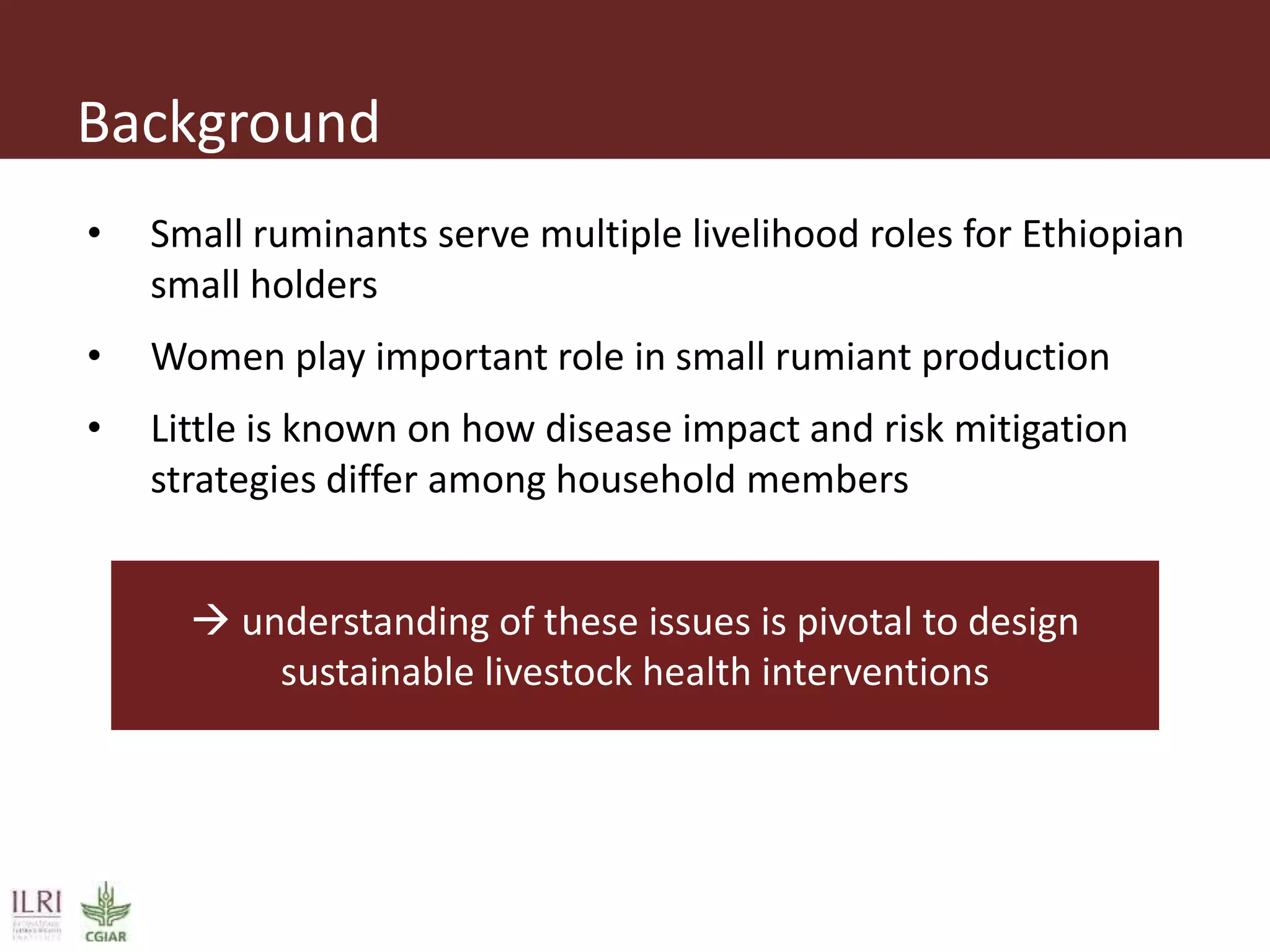 Impact of small ruminant diseases on different household members in ...