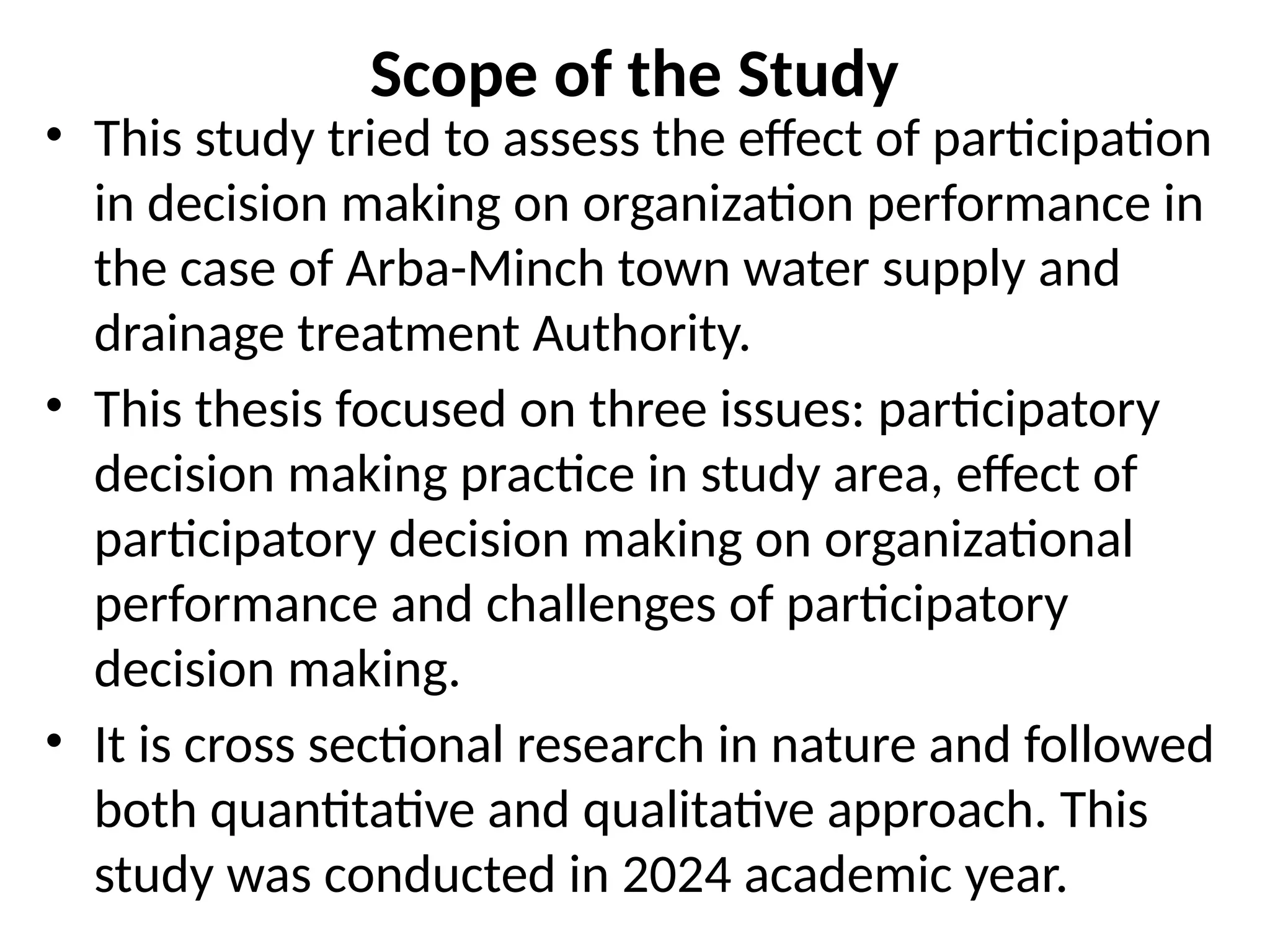 Effect of participatory decision making on organizational performance ...