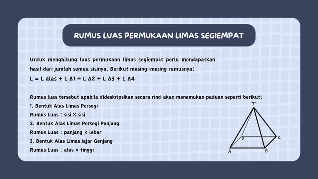 Pembuktian rumus volume dan luas permukaan bangung ruang Tabung, Limas ...