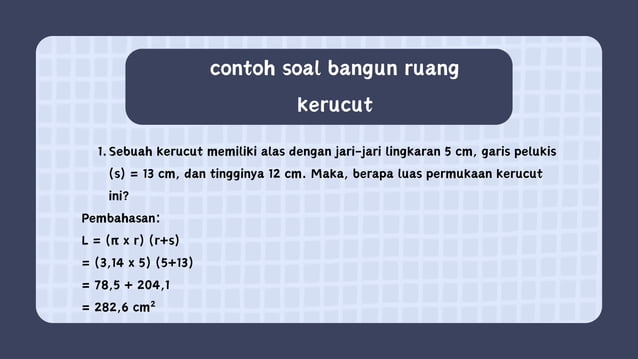 Pembuktian rumus volume dan luas permukaan bangung ruang Tabung, Limas ...