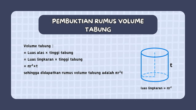 Pembuktian rumus volume dan luas permukaan bangung ruang Tabung, Limas ...