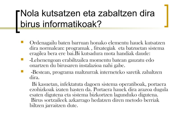 Birus informatikoak | PPT