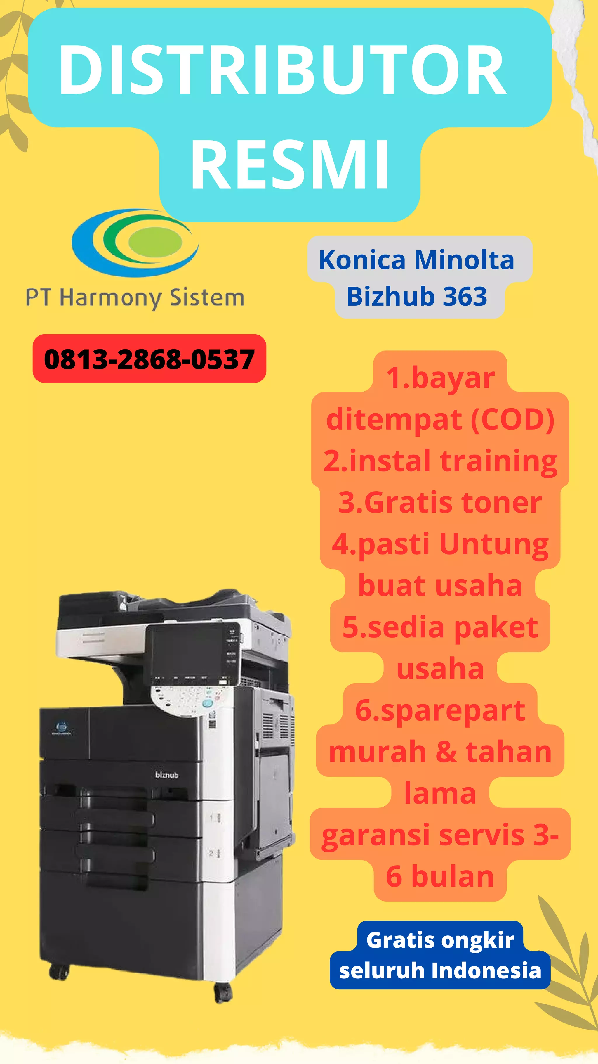 Distributor Resmi mesin fotocopy Konica Minolta 363 cilinaya Mataram | PDF