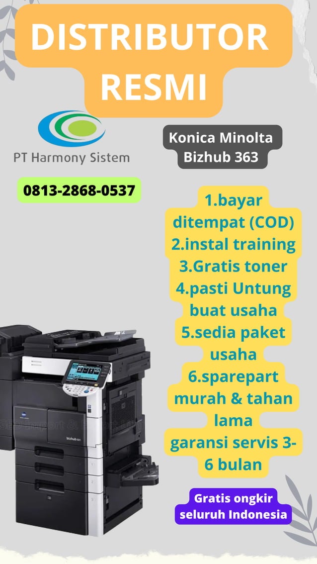 Distributor Resmi mesin fotocopy Konica Minolta 363 cilinaya Mataram | PDF